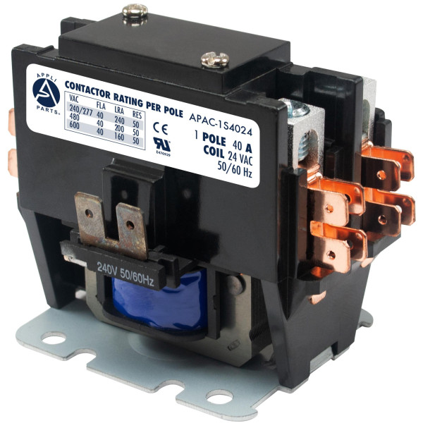 Appli Parts APAC-1S4024 Heavy Duty 1 Pole with Shunt Contactor 40 Amp ...