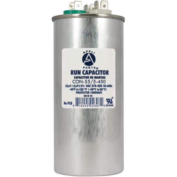 appli-parts-dual-run-capacitor-for-ac-555-mfd-uf-microfarads-370vac-or ...