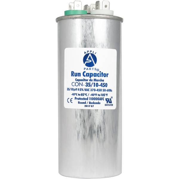 appli-parts-dual-run-capacitor-for-ac-3510-mfd-uf-microfarads-370vac-or ...